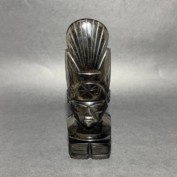 Hand Crafted | Art | Aztec Mayan Inca Warrior Hand Carved Stone Black ...
